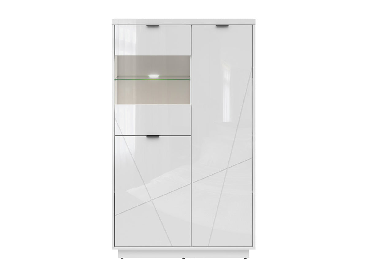 Forn Glass Cabinet REG2D1W White Gloss – IDEA Furniture, Co.