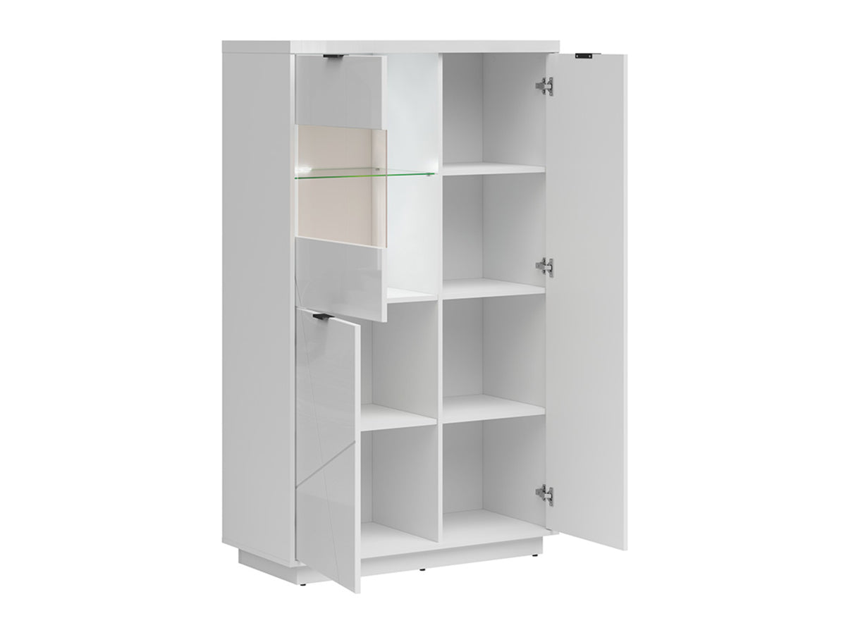 Forn Glass Cabinet REG2D1W White Gloss – IDEA Furniture, Co.